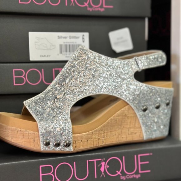 Corkys | Shoes | Corkys Carley Silver Glitter | Poshmark